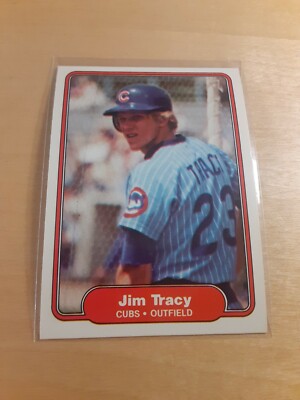 1982 Fleer #605 JIM TRACY Chicago Cubs Baseball Card, Outfielder, Star ...