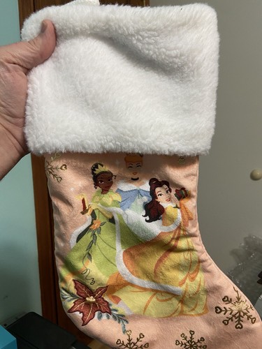 Disney Princess Christmas Stocking Cinderella Belle Tiana St Nicholas ...