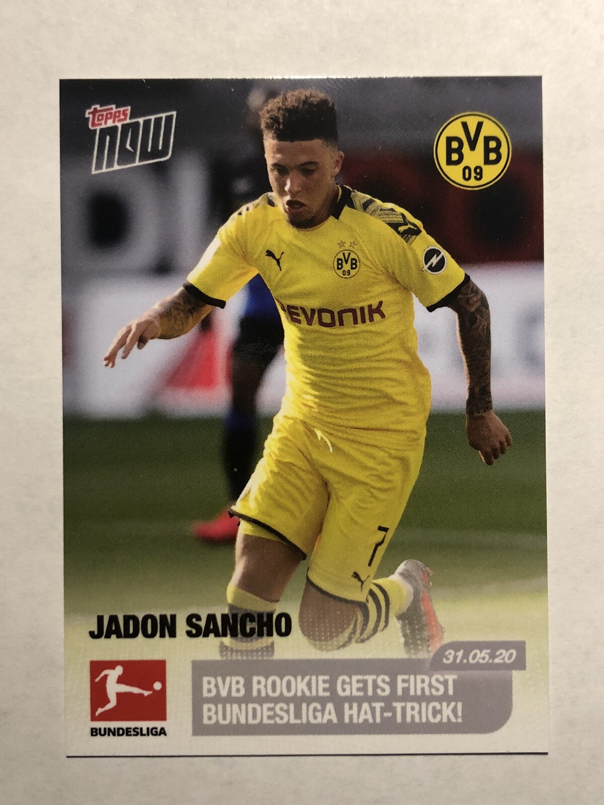 2020 Topps Now | #165 Jadon Sancho BVB | Rookie Hat-Trick /3437 Fresh ...