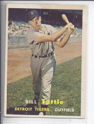 1957 Topps vintage Baseball BILL TUTTLE Tigers #72 card#2 | eBay