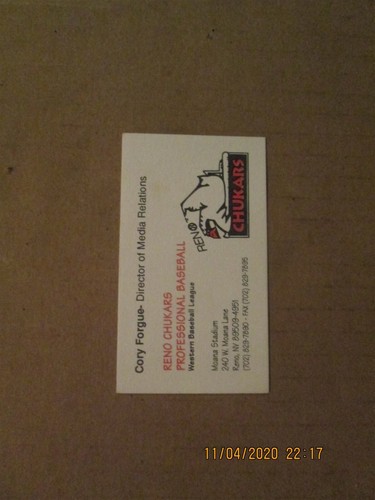 WBL Reno Chuckars Vintage Defunct Team Logo Baseball Business Card | eBay