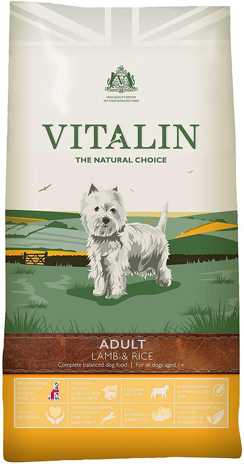 Vitalin Natural Sensitive Dog Food Lamb & Rice Adult Grain Free Skin ...
