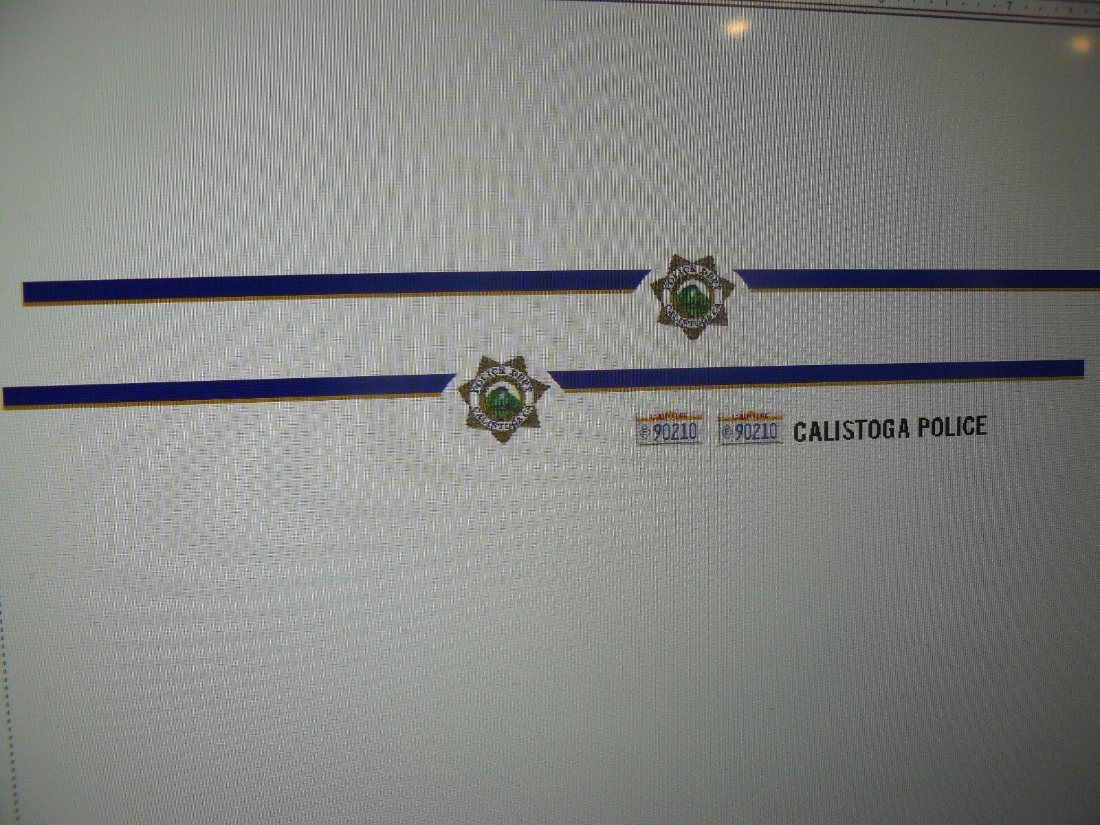 Calistoga California Old School POLICE Patrol Car Decals 1:24 | eBay