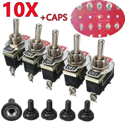 10 Set Waterproof Toggle Flick Switch 12V ON/OFF Car Boat Dash Light ...