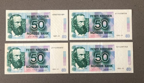 NORWAY FOUR 50 KRONER CURRENCY NOTES 1987-1995 | eBay