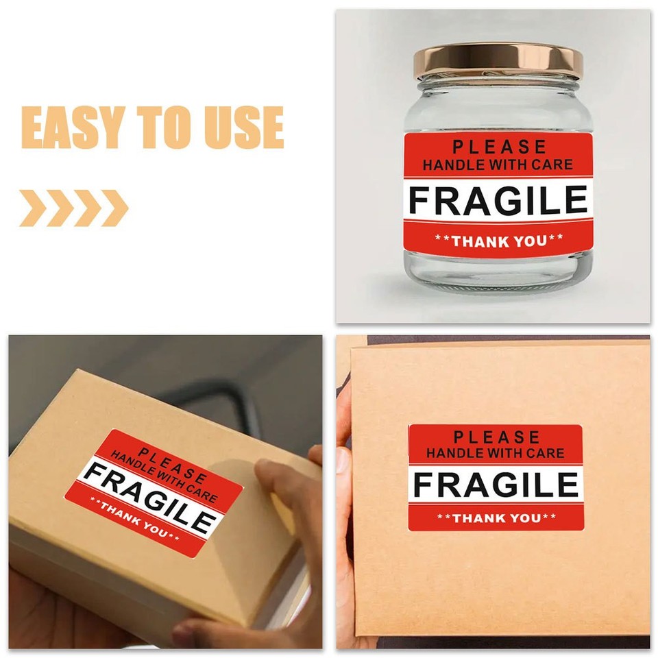20 Sheets Warning Fragile Sticker Red Shipping Stickers Caution Labels ...