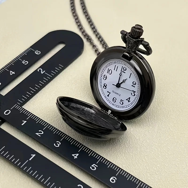 Gothic Design Black Raven Pocket Watch With Necklace Alloy Case & Band ...