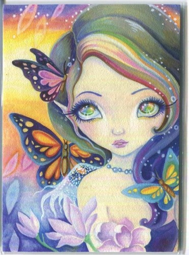 Aceo Gorgeous Fairy " Rainbow In The Eyes " Butterfly Ching Chou Kuik ...