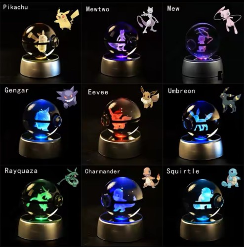 Pokemon 3D Crystal Ball Pikachu Gengar Mew (Choose Your Style) 1pcs ...