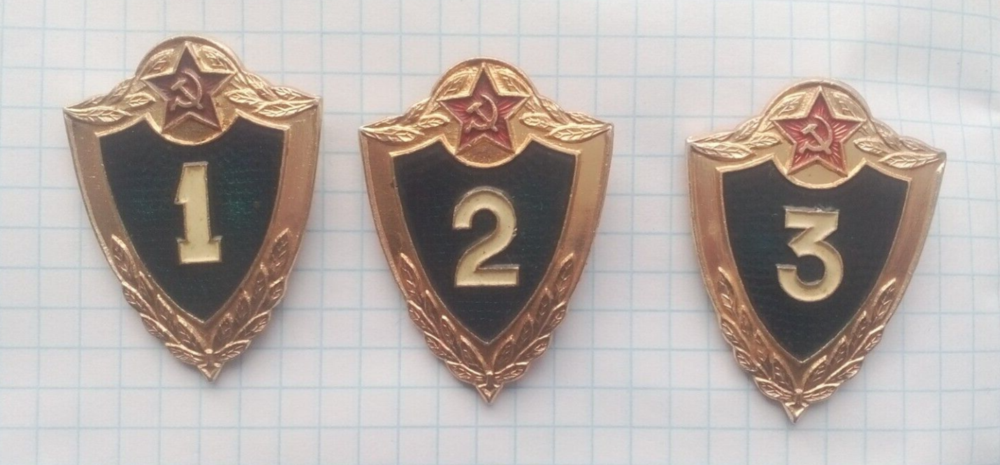 SOVIET RUSSIAN RED ARMY FULL SET OF MILITARY CLASSES BADGES ! 1-3 ...