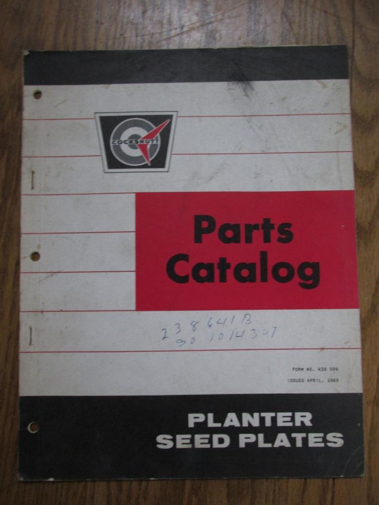 Vintage 1969 Cockshutt Planter Seed Plates Parts catalog - VG/EXC Cond ...