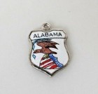 ALABAMA ~ USA ~ Vintage Sterling Silver Enamel Travel Shield Charm | eBay