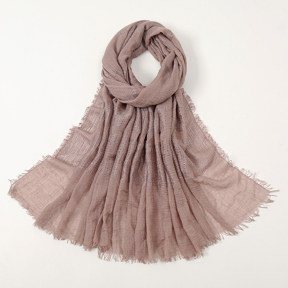 Cotton Viscose Scarf Shawls Women Muslim Hijab Headscarf Wraps Shimmer ...