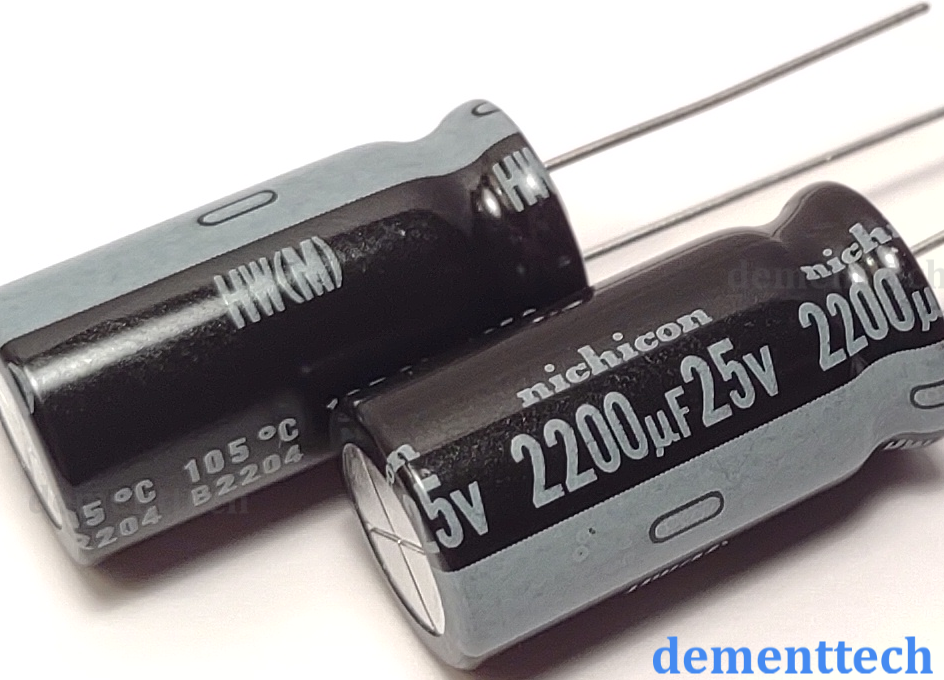 2x Nichicon HW 2200uF 25V High Endurance Low-ESR 105C radial capacitor ...