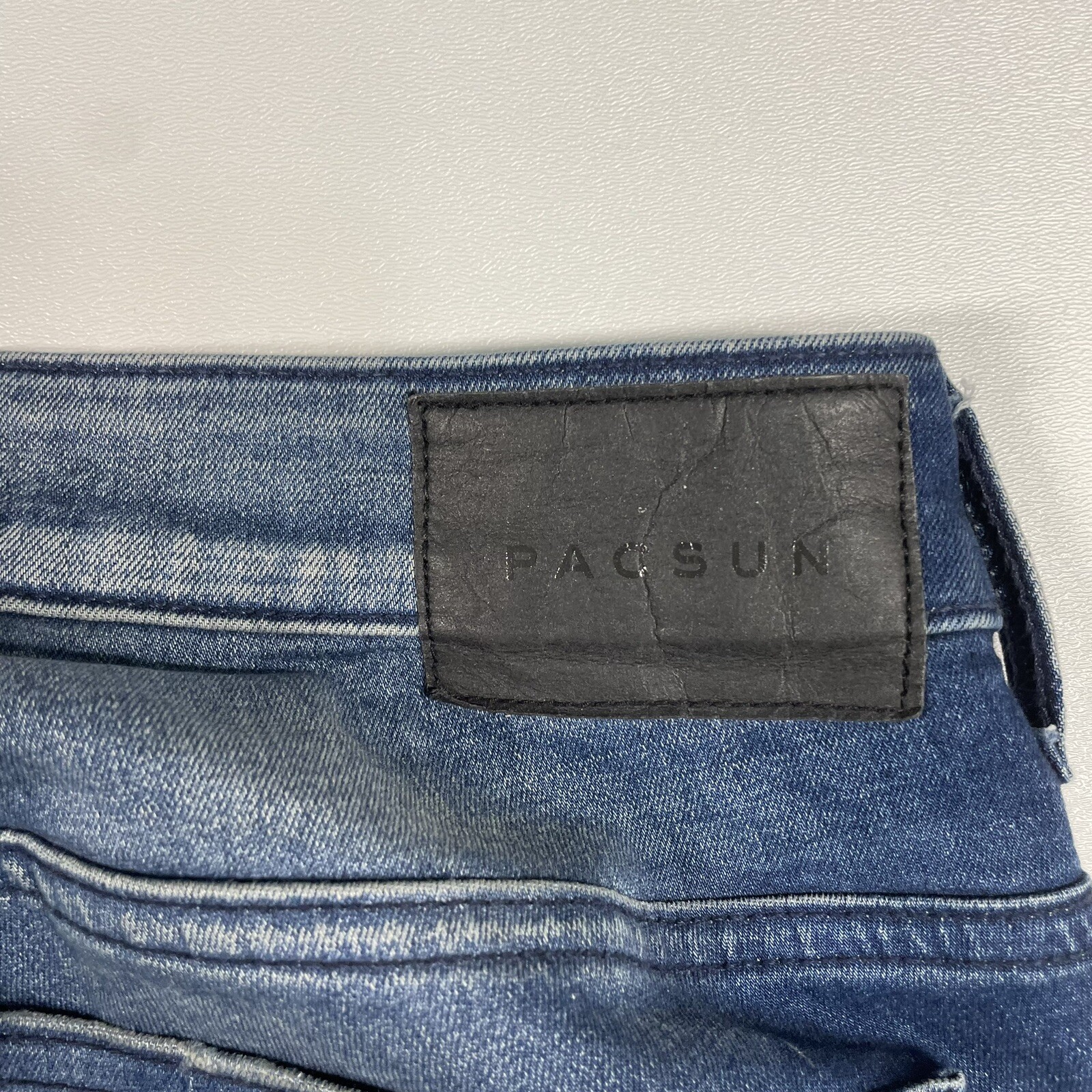 Pacsun Jeans Men’s 32x32 Blue Stacked Skinny Distress… - Gem