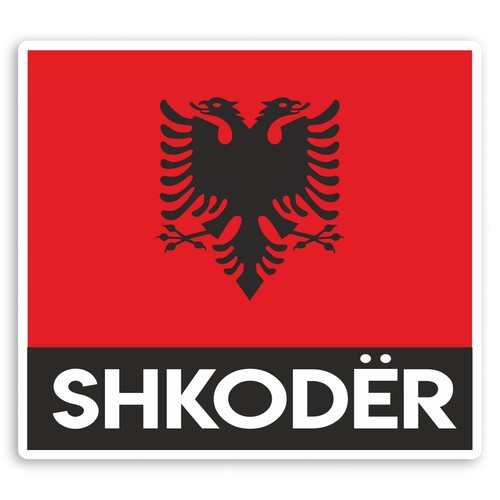 2 x 10cm Shkoder Albania Flag Vinyl Stickers - Travel Luggage Sticker ...