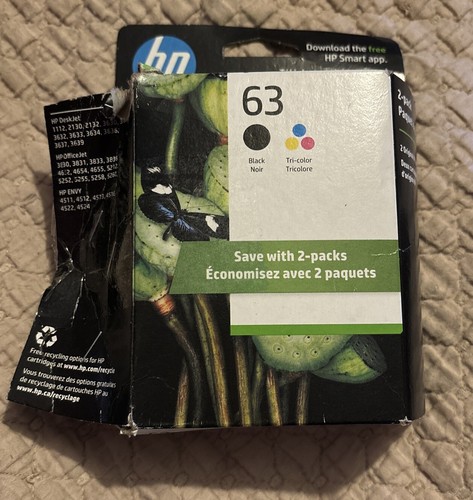 HP 63 Black &Tricolor Ink Cartridges. 06/2026 . Open Box | eBay