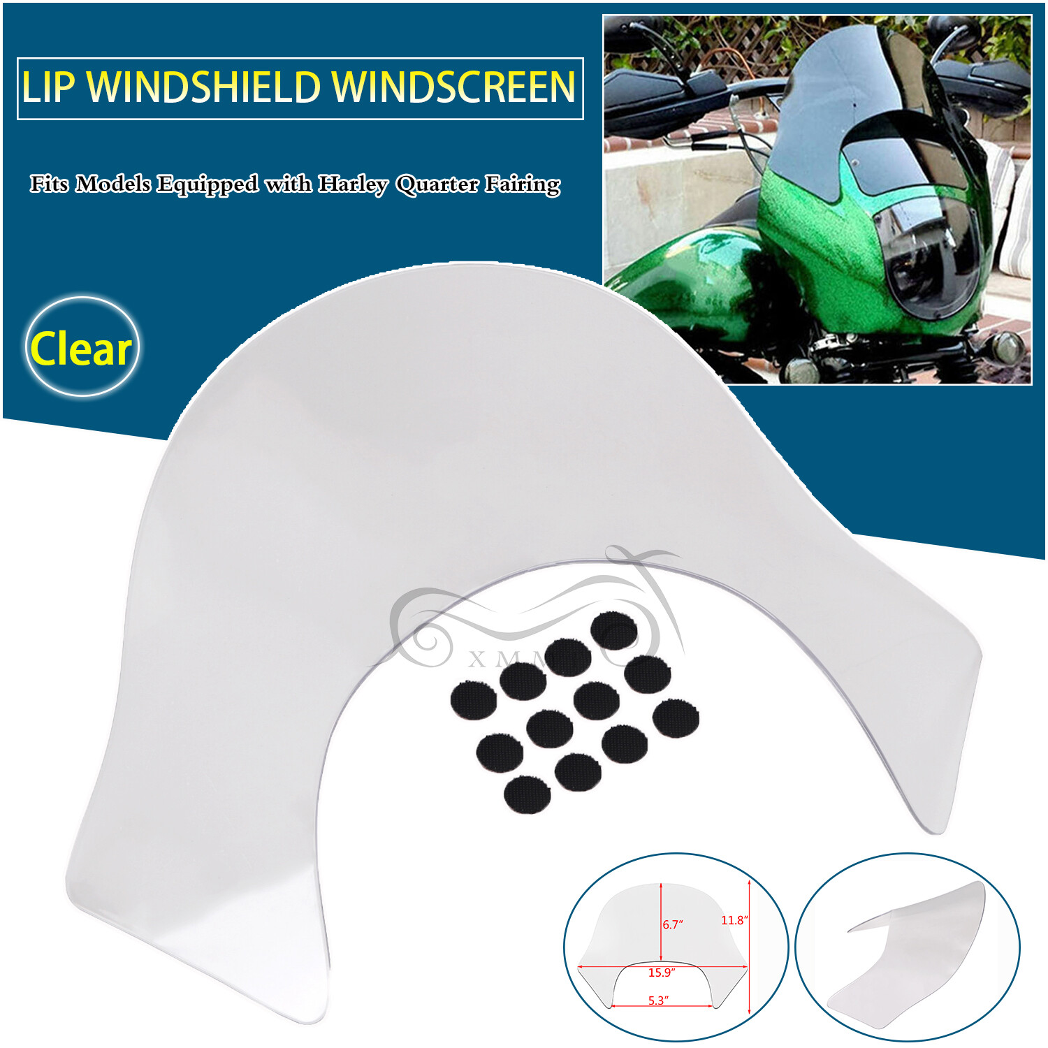 Clear Lip Windshield Windscreen For Harley Softail Dyna Wide Glide ...