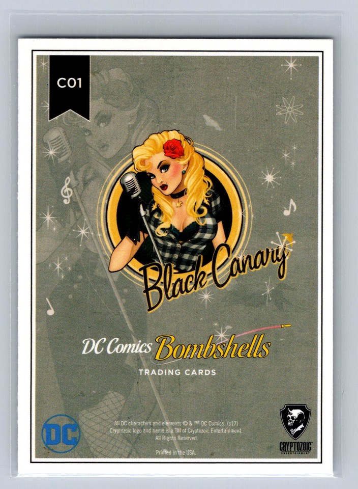 Black Canary - 2017 Cryptozoic DC Bombshells Character Card # C01 | eBay