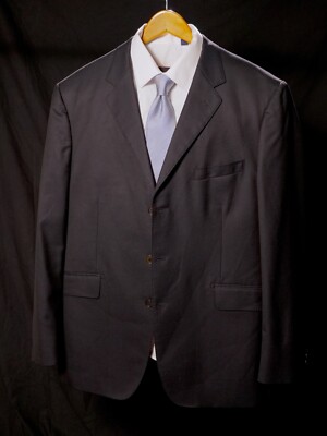 Men's Saks Fifth Avenue Suit Jacket Deep Blue 3 button single breasted 46R | eBay