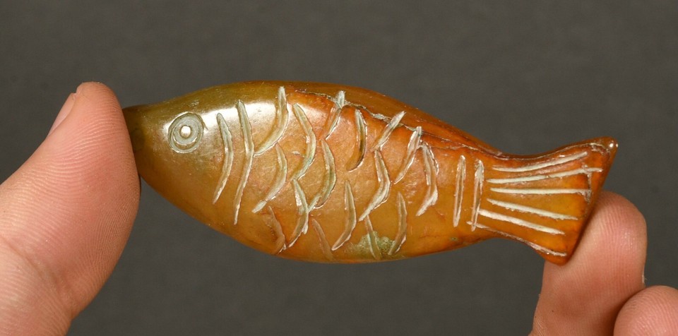 7cm Jade Hand Schnitzen Fengshui Fisch Goldfisch Tier Amulett Anhänger ...