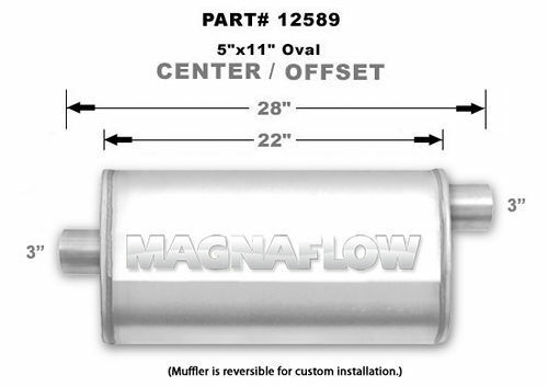 MAGNAFLOW PERF EXHAUST Stainless Muffler 3in Center In / Offset Out ...