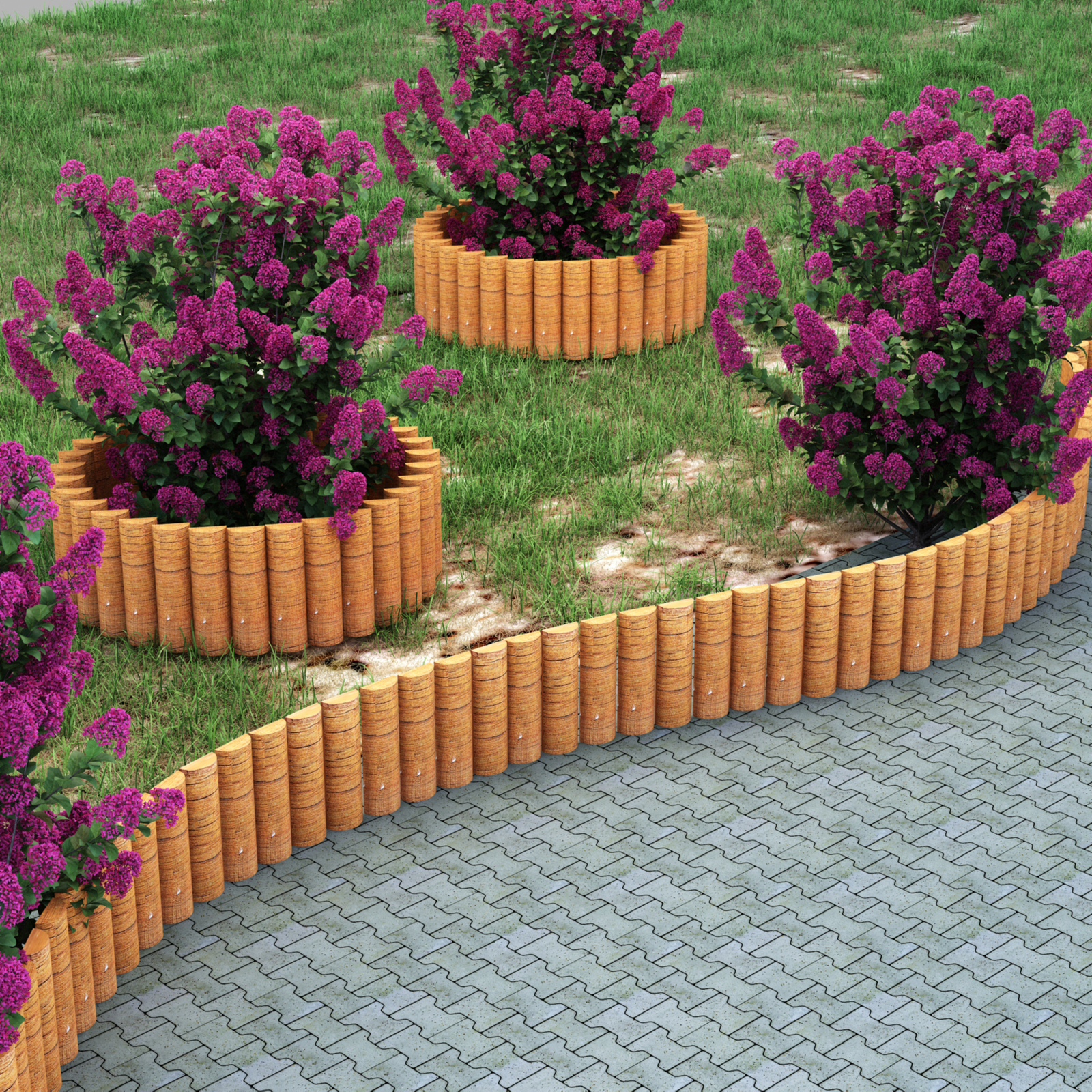 Beeteinfassung Rasenkante Beetbegrenzung Holz