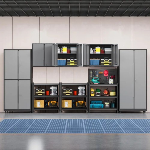 Garage Cabinet Units Storage System Corner Workshop Rolling Cabinet Set W/ Shelf | eBay