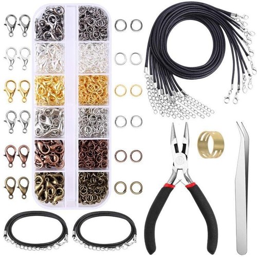 960pcs Jewelry Making Kit Jump Ring Plier Necklace Repair DIY Craft ...