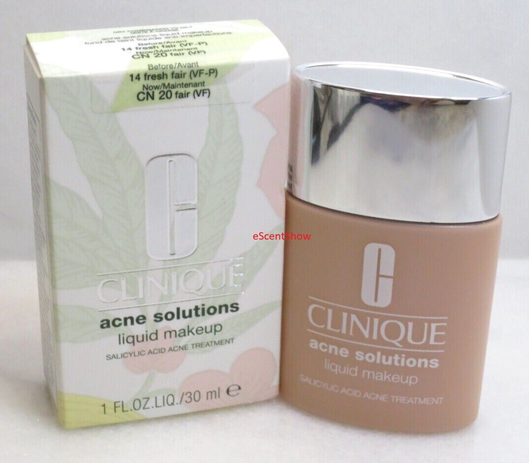 CLINIQUE ACNE SOLUTIONS LIQUID MAKEUP FOUNDATION 1 OZ / 30 ML F/S NIB ...