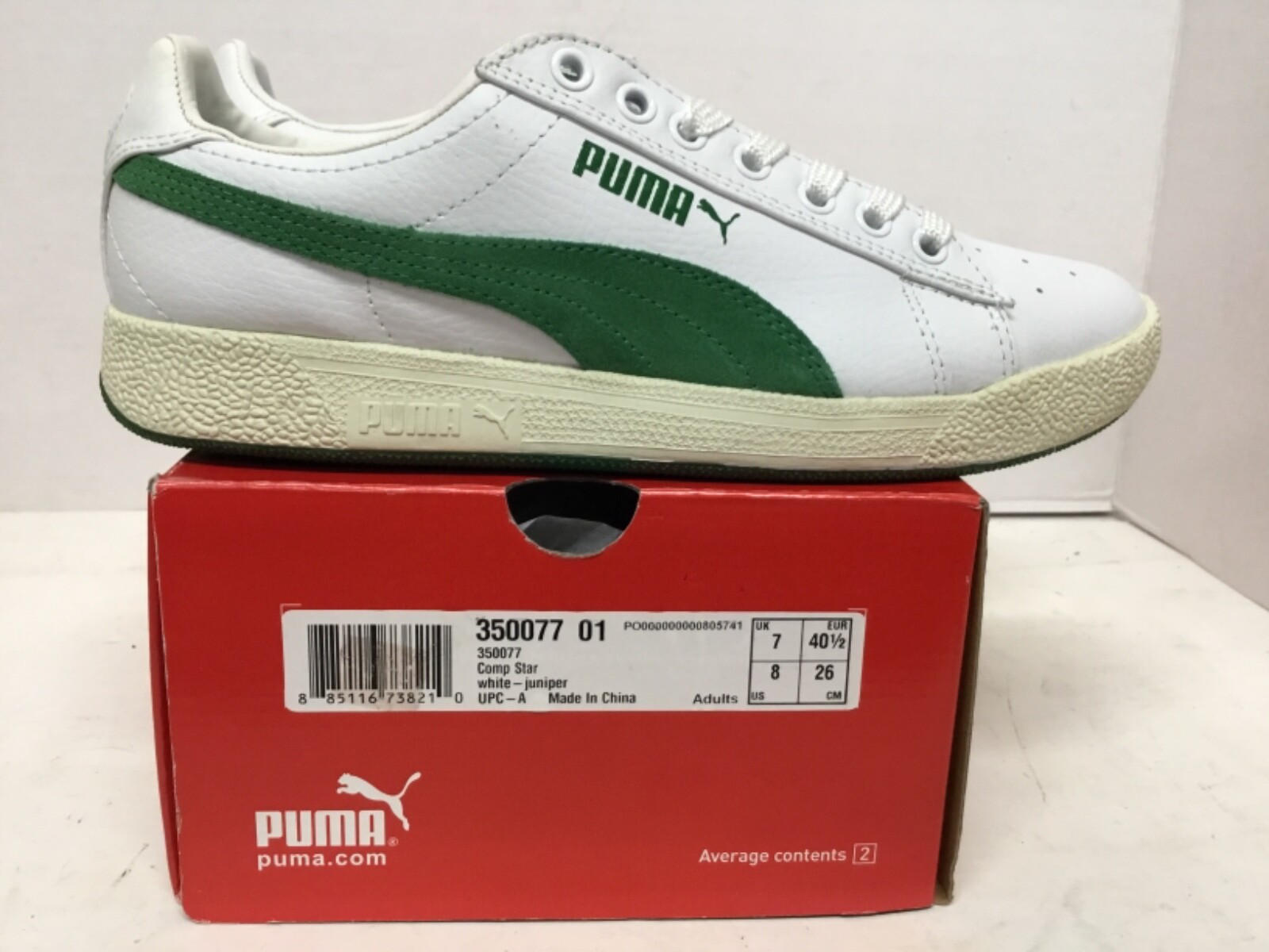 Puma Comp Star Mens sneaker #350077 01 white-juniper … - Gem