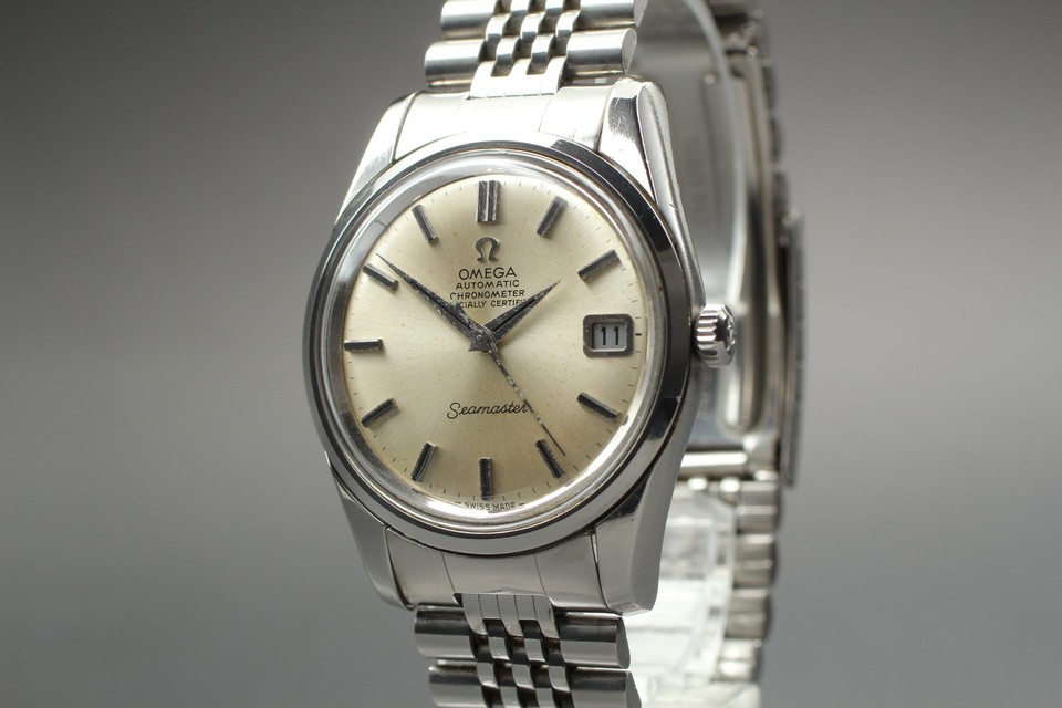 [Near MINT] Omega Seamaster Cal.564 Date Silver Date Automatic Men's ...