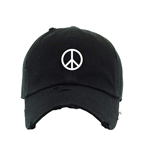Peace Logo Vintage Baseball Cap Embroidered Cotton Adjustable ...