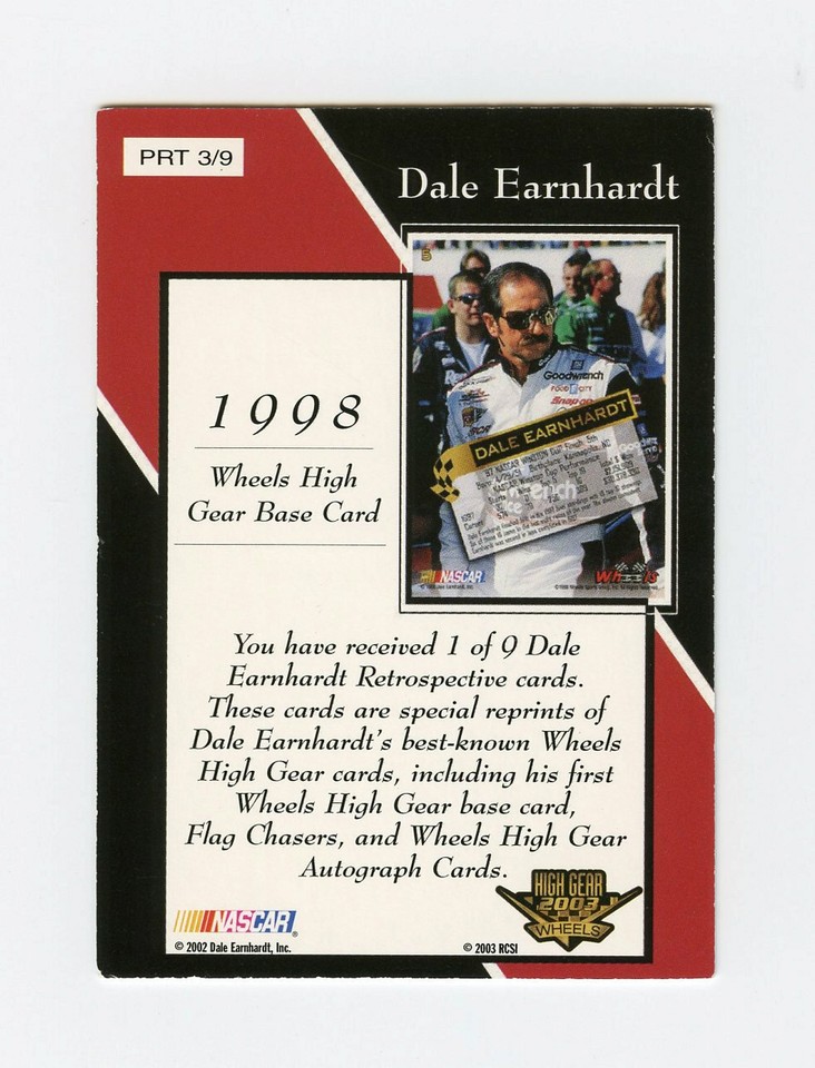 Dale Earnhardt 2003 Wheels High Gear Retrospective 039/250 Foil ...