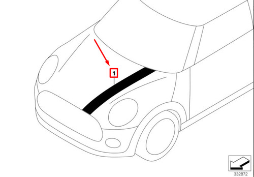 NEW OEM MINI COOPER F55 FRONT RIGHT HOOD STRIP 51147365186 GENUINE NO🇺🇸 ...