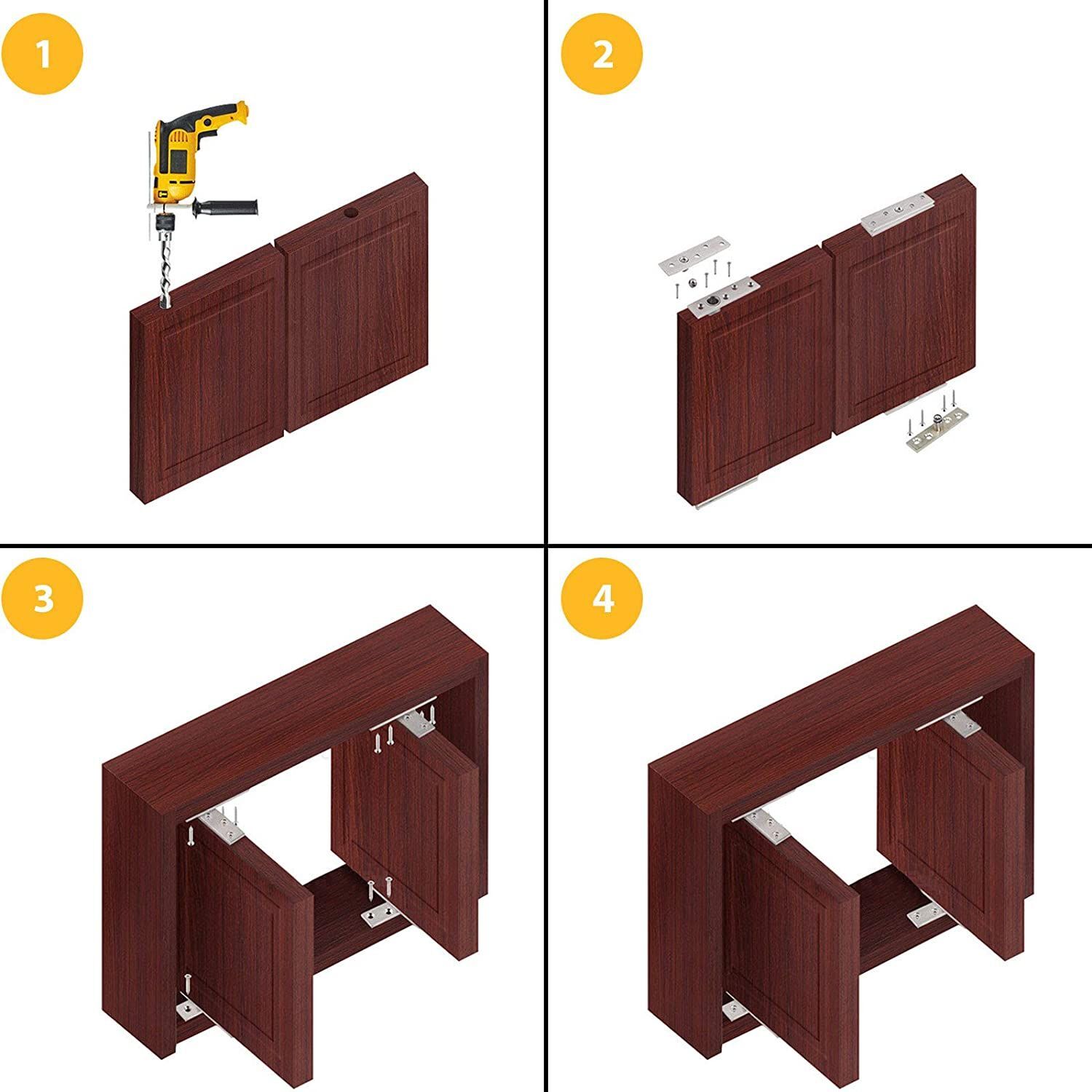 Steel Cupboard 75mm 100mm Up and Down Cabinet Door Pivot Hinges ...