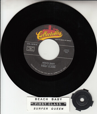 FIRST CLASS Beach Baby & Surfer Queen 7" 45 record NEW + juke box title ...