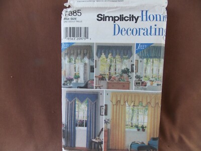 Simplicity Window Treatments Uncut Pattern 7885 | eBay