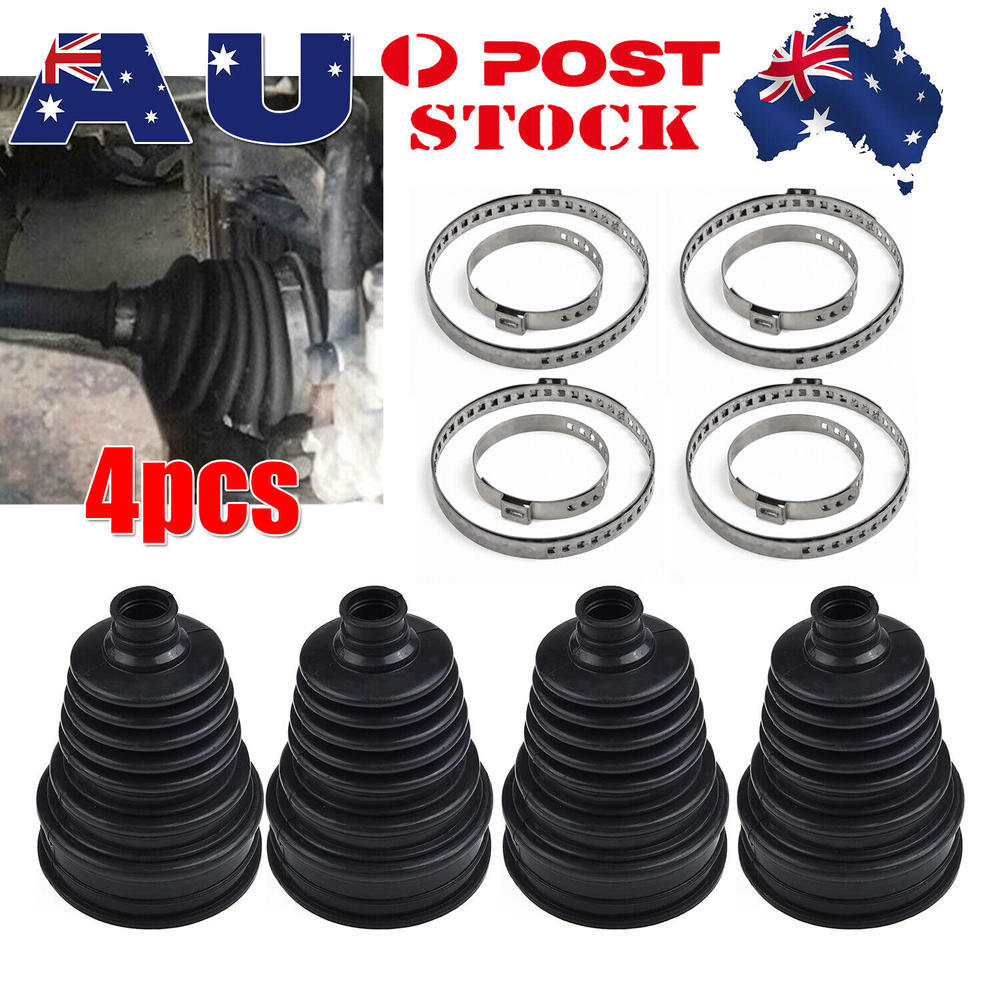 4pcs Silicone CV Drive Shaft Dust Boot Covers Universal Round Clamp ...