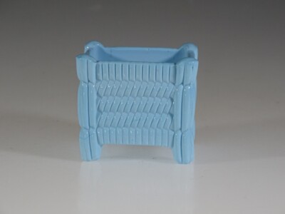 Victorian Sowerby Glass Turquoise Basketweave Posey Vase Salt Dip ...