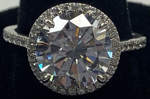 STAUER 925 STERLING SILVER BLAZE DIAMONDAURA LARGE STATEMENT SIZE 7 ...