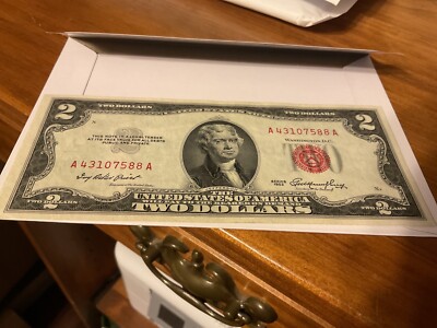 1953 $2.00 TWO DOLLAR RED SEAL NOTE almost uncirculated | eBay