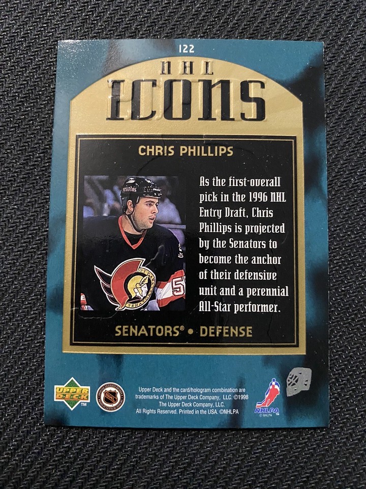 1997-98 SP Authentic Icons #I22 Chris Phillips Autograph Ottawa ...