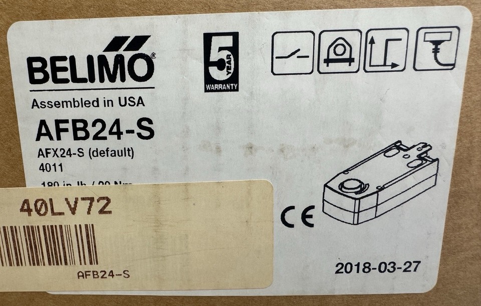 Belimo AFB24-S Damper Actuator AC/DC 24V - New Open Box | eBay