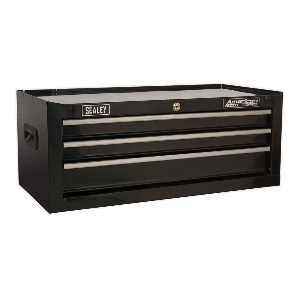 Sealey Tool Box Top chest, Mid Box & Roll cab 14 Drawer Stack Black ...