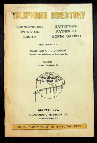1957 Brandenburg, Kentucky Telephone Directory/Yellow Pages -E6M | eBay