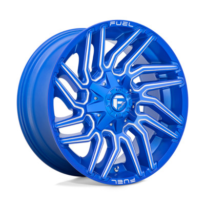 Set of 4 Fuel Off Road D774 TYPHOON Wheels 20X10 8X6.5 BLUE MILLED ...