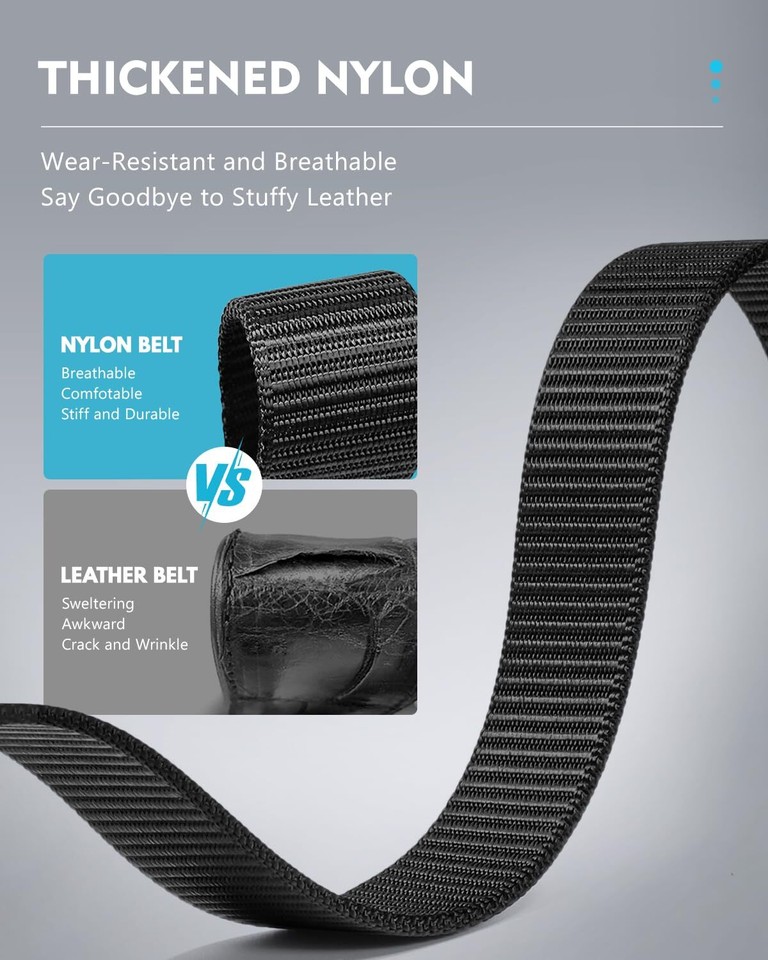 FAIRWIN Ratchet Web Belt1.25 inch Nylon Web Automatic Slide Buckle Belt ...