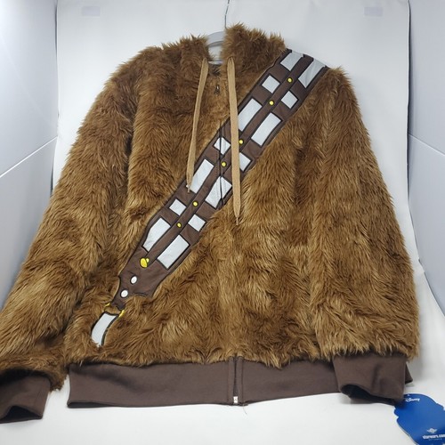 Disney Star Wars Chewbacca Jacket Mens Brown Cosplay Hoodie Faux Fur ...