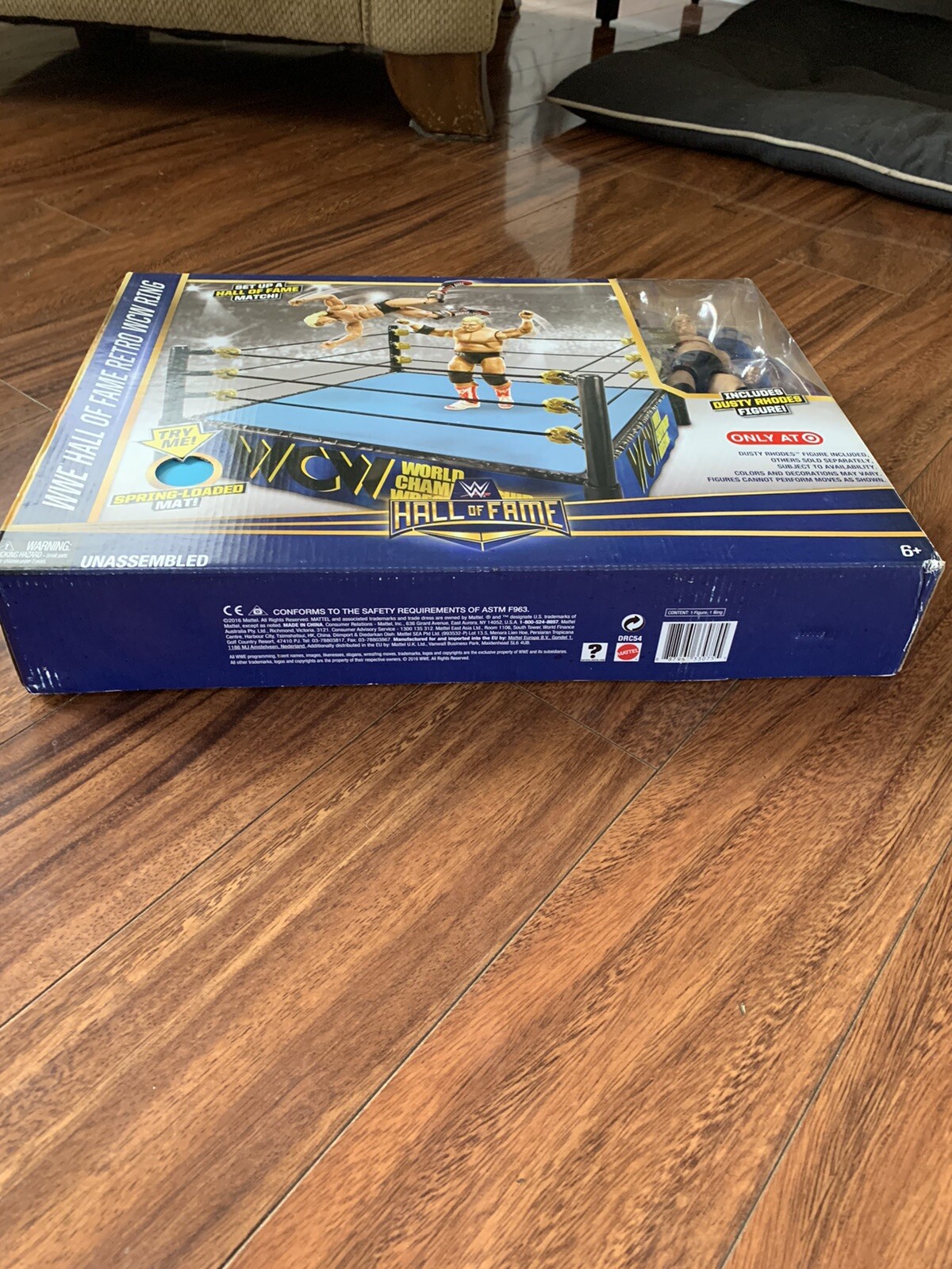 WWE WWF Hall of Fame Retro WCW Ring w/ Dusty Rhodes Figure Mattel 2016 ...